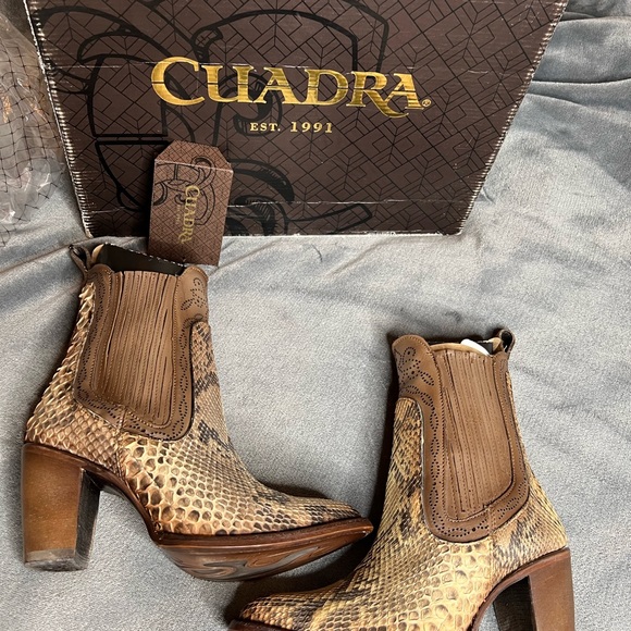Cuadra | Shoes | Cuadra Python Ret Bel Plunge Natural Womans Boots Nwt ...